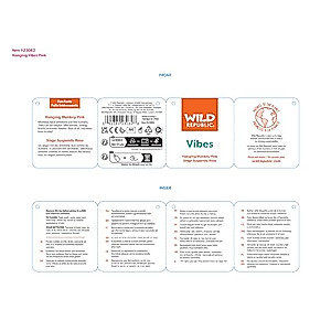 Wild Republic, Hanging Monkey Plush, Stuffed Animal, Plush Toy, Gifts for Kids, Vibe Pink, 20"