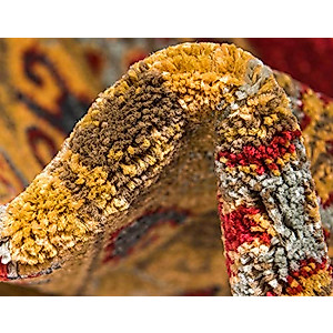 Unique Loom Sahand Collection Border Floral Geometric Area Rug (2' 7" x 6' 7" Runner, Red)