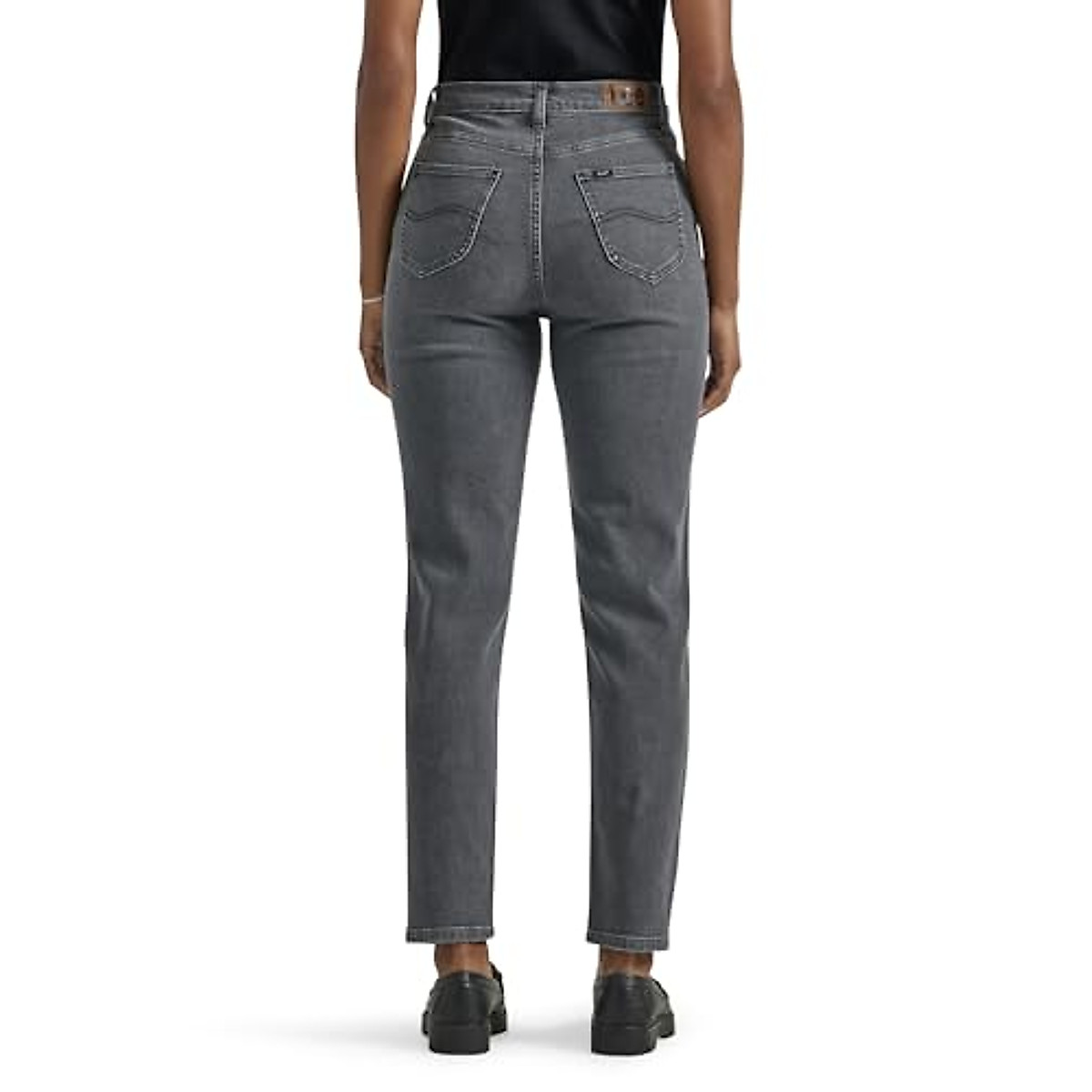 Lee Women's Legendary High Rise Mom Jean, Washed Black, 6