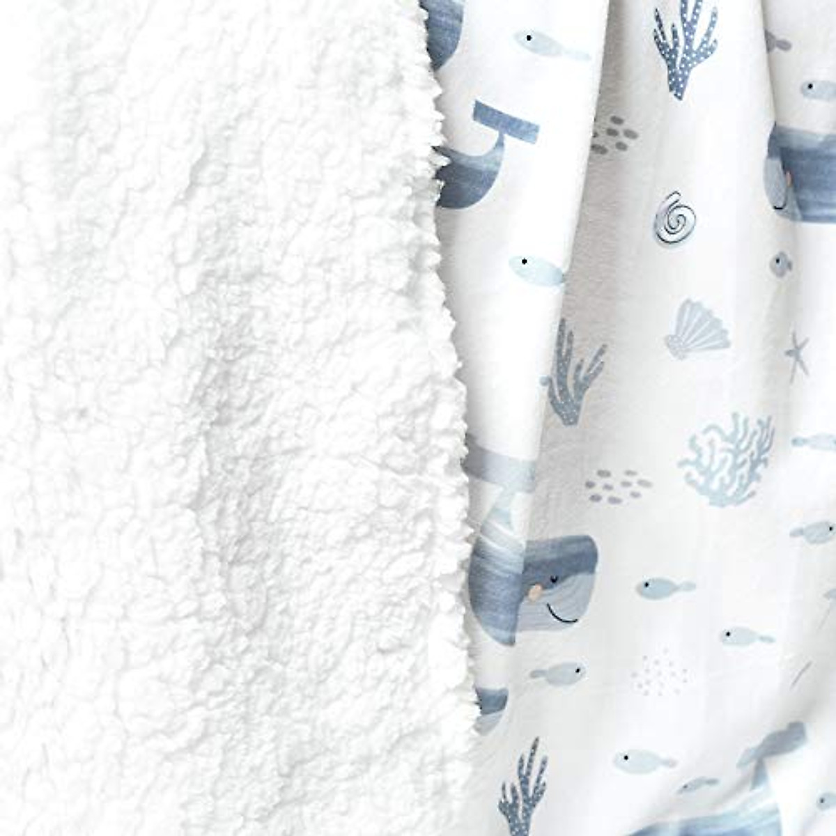 Lush Decor Baby Seaside Sherpa Blanket, Blue 30" x 40"