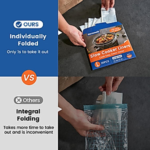 Slow Cooker Liners, Hotensil 13"x 21" 30 Count Cooking Bags Large Size Disposable Pot Liners, Fit 3QT to 8.5QT for Slow Cooker Cooking Trays, Multi-Purpose Durable Liners Plastic Bags, BPA Free