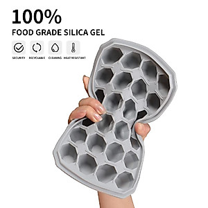 Ice Cube Trays, Diamond-Shaped Ice Cube Molds Maker, Flexible 24-Ice Trays Maker with Lid for Chilling Whiskey Cocktails, Easy Release Stackable Ice Trays,1 Inches Ice Cube (bule)