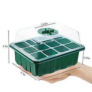 20 Packs Seed Starter Tray Seed Starter Kit with Humidity Dome, 240 Cells Total Tray Base Greenhouse Plant Starting Trays Kit with Plastic Seeding Tools and Labels for Seeds Growing Starting