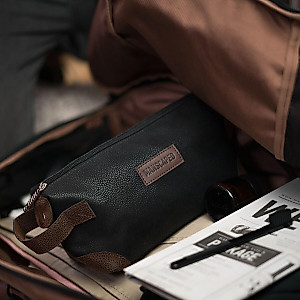 MANSCAPED® The Shed Men's Premium Quality Toiletry Bag, PU Leather Dopp Kit, Bathroom Travel Bag, Shaving Kit Case, Trimmer Tool Organizer