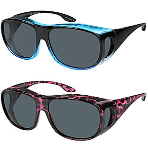 Fit Over Wrap Sunglasses Polarized Lens Wear Over Eyeglasses 100% UV Protection for Men and Women