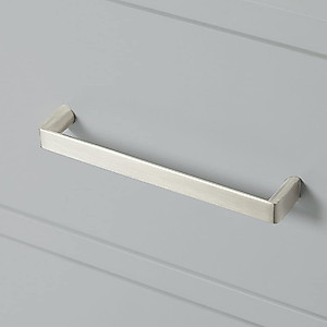 ARIEL 54" Grey Bathroom Vanity Base Cabinet, Single Sink Configuration, 2 Soft Closing Doors, 9 Full Extension Dovetail Drawers, Brushed Nickel