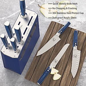 Imarku Premium Quality Knife Set with Block, 9 Pieces Professional Chef Knife Set with Knife Sharpener, Ergonomic Handle, Food Grade Stainless Steel Knife Set, Christmas Gifts for Women and Men