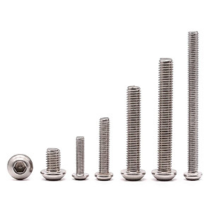 RoyceMart 1/4-20 x 1-1/2" (50 Pack) Hex Socket Button Head Cap Screws Bolts, Allen Socket Drive, 304 Stainless Steel 18-8, Bright Finish, Full Machine UNC Threads