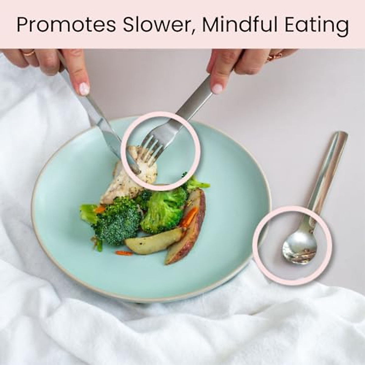 Uba Portion Control Flatware & Bariatric Diet Utensils Set with Silicone Case (1)