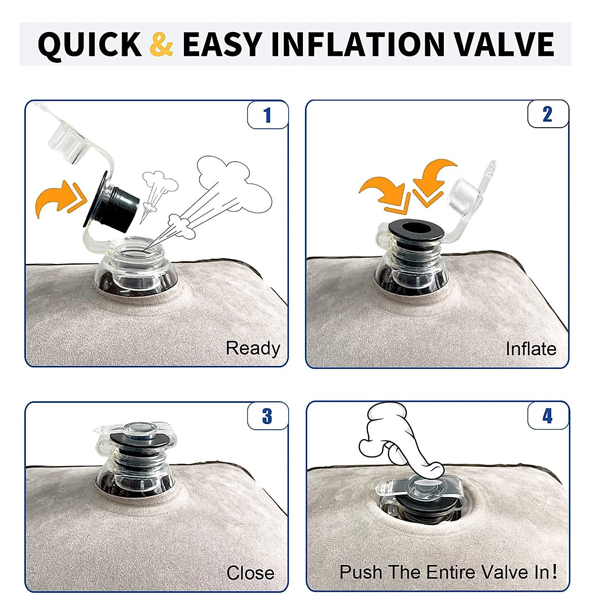 Inflatable Foot Rest Pillow for Air Travel,Kids/Adults Airplane Travel Pillow Accessories,Footrest Adjustable Height Kids Bed,Foot Rest Pillow for Kids & Adults on Plane,Car,Train,Office,Home (Grey)