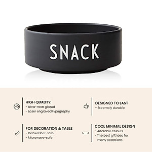 Design Letters Porcelain Snack Bowl 10 Oz | Ceramic Bowl | Bowls for Pasta, Cereal, Popcorn | Deep Soup Bowl for Kitchen, Dinner | Christmas Decorative Bowl | Microwave & Dishwasher Safe