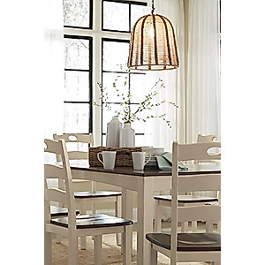 Signature Design by Ashley Woodanville 7 Piece Dining Room Set, Includes Table & 6 Chairs, Cream & Brown