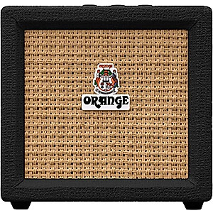 Orange Crush Amp Black Mini 3W Analogue Combo Battery Powered Amp Bundle with AC Power Adapter, 9V Battery & Polishing Cloth - Electric Bass Guitar Amp, Portable Practice Amp, Mini Speaker Amplifier