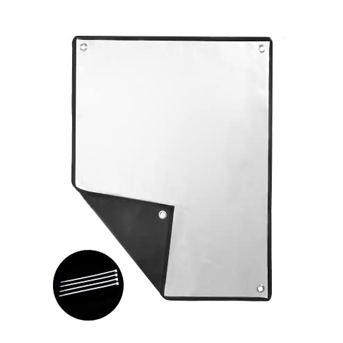 Elayce High-Temperature Resistant, Waterproof, and Portable BBQ Mat - 20"x25" with Adjustable Size and Four Corner Holes for Gas, Charcoal, and Electric Grills