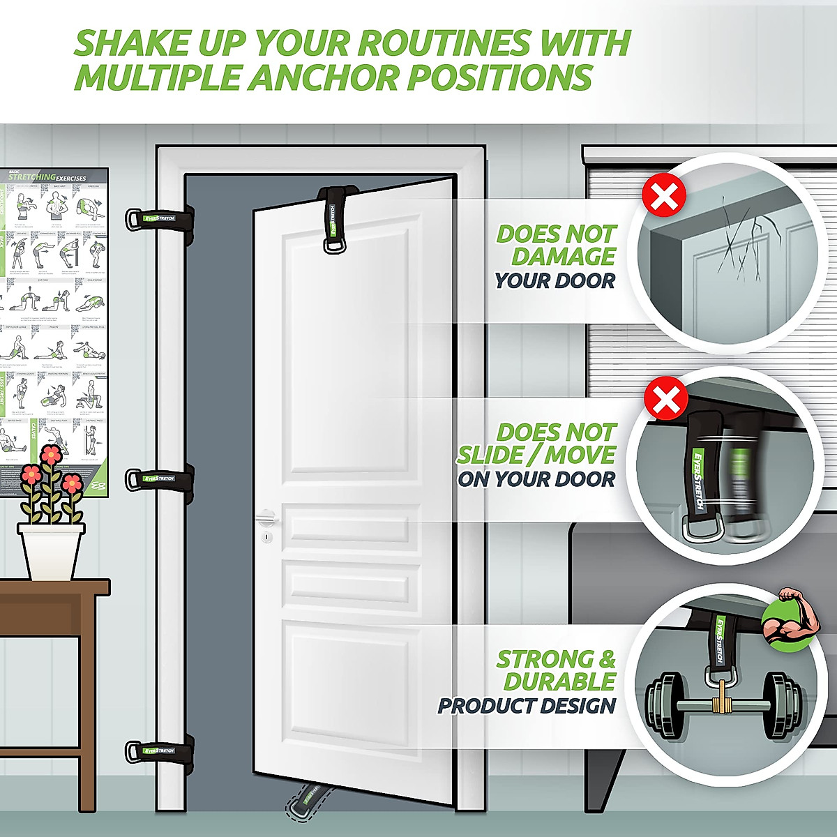 EverStretch Leg Stretcher PRO: Premium Over The Door Flexibility Trainer | Professional Stretching Equipment for Ballet, Dance, Martial Arts, Cheerleading & Gymnastics | Portable Split Machine