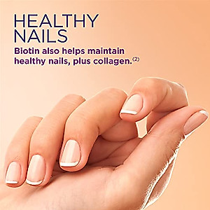 Nature's Bounty Hair, Skin & Nails with Biotin and Collagen, Citrus-Flavored Gummies Vitamin Supplement, Supports Hair, Skin, and Nail Health for Women, 2500 mcg, 80 Count