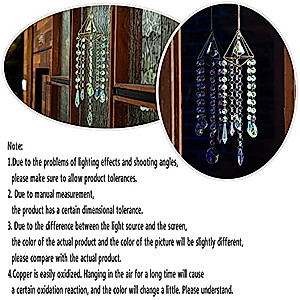 H&D HYALINE & DORA Crystal Suncatcher Wind Chimes,Window Hanging Ornament,Chandelier Aurora Rainbow Crystal Prisms Ornament Garden Outdoor Decoration Pendant