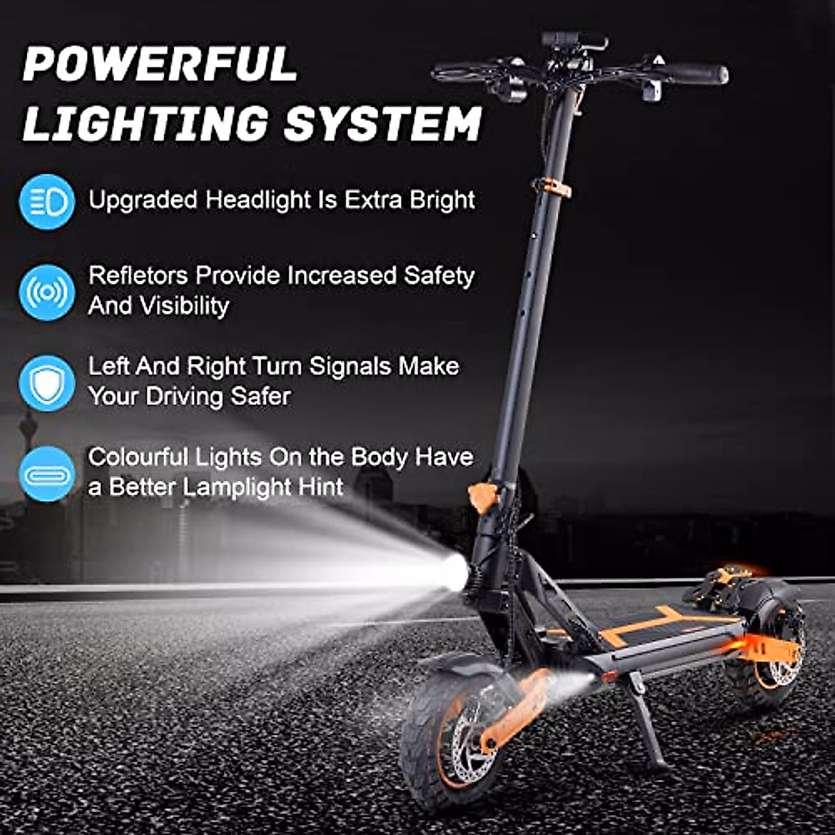 Electric Scooter with Seat, 1000W Electric Scooter for Adults Up to 35 MPH & 50 Miles Ranges, 10" Off Road Tires, Dual Disk Brake & Shock Absorption System, Handbar Case and Air Pump Included