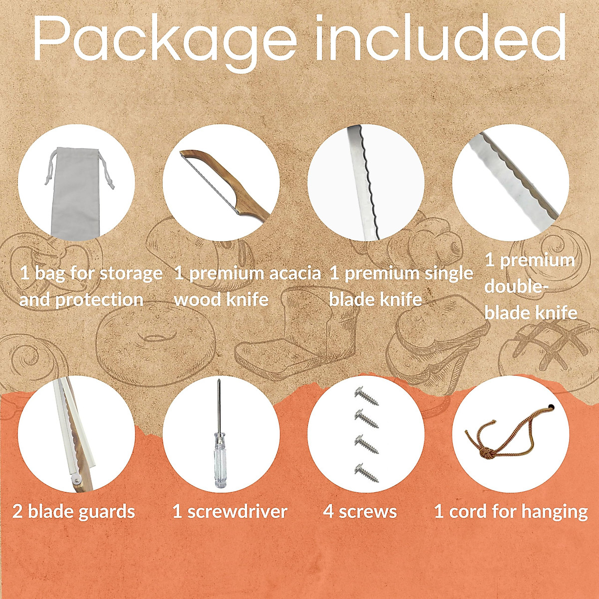 Bow Bread Knife For Homemade Bread, Bread Knife For Homemade Bread, Sourdough Bread Knife, Bread Cutter, Bread Cutter For Homemade Bread, Sourdough Tools, Bread Bowl Knife, Sourdough Bread Cutter