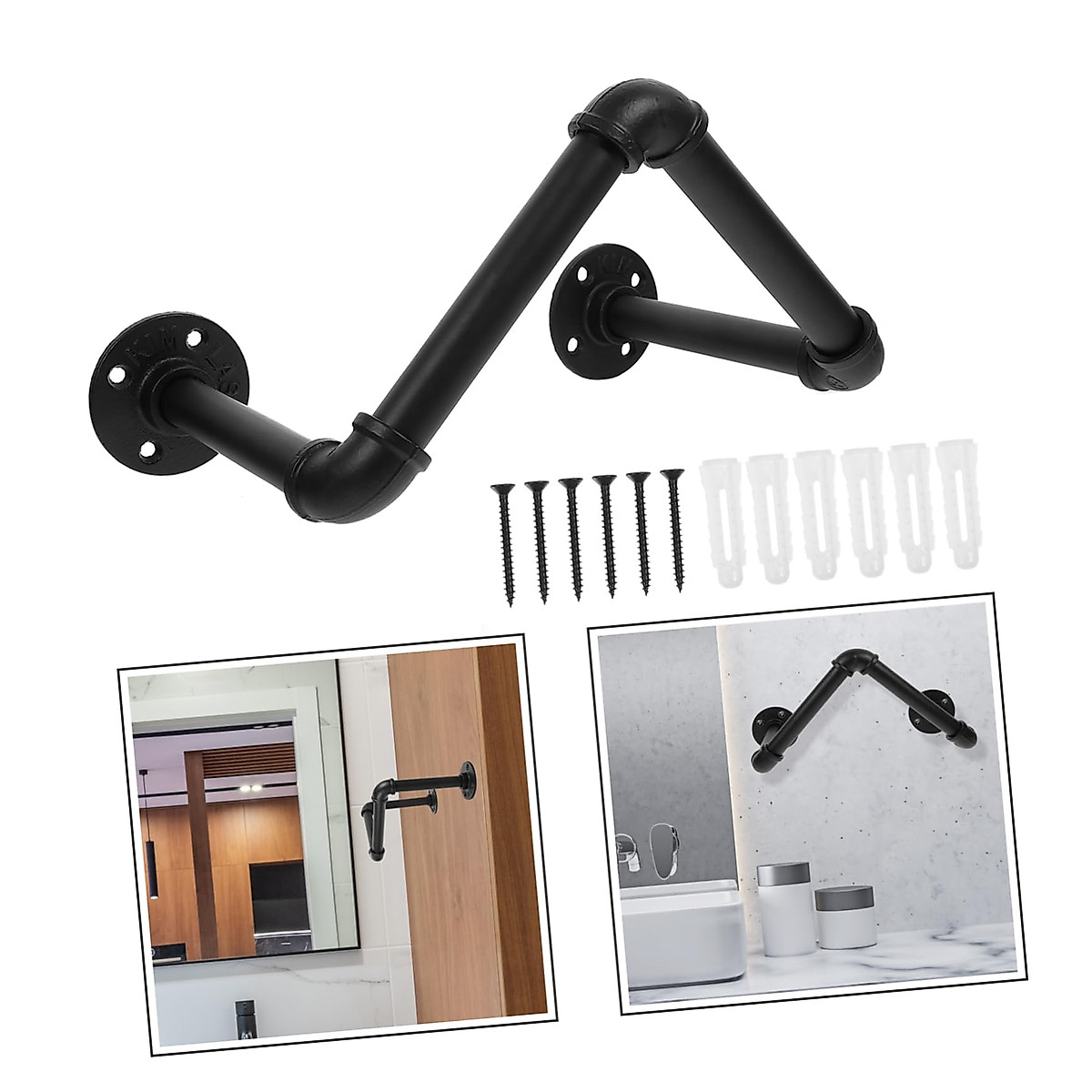 2 Sets Wall Mount Hanging Rack Towel Rack Industrial Towel Rack Hanging Towel Holder Multi-functional Storage Rack Towel Organizer Holder Storage Holder Retro Rack