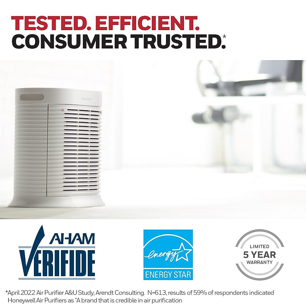 Honeywell HPA204 HEPA Air Purifier for Large Rooms - Microscopic Airborne Allergen+ Reducer, Cleans Up To 1500 Sq Ft in 1 Hour - Wildfire/Smoke, Pollen, Pet Dander, and Dust Air Purifier – White