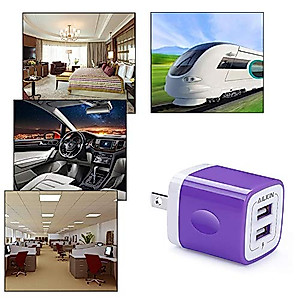 3Pcs Wall Charger Cube 2.1A Dual USB Charger Station USB Plug AC Adapter Base Box Plug Cube for iPhone 15 14 13 12Pro/11/SE/X/XS Max/8/7 Plus/6S, iPad Pro Air/Mini, Samsung Galaxy, Block Box Brick