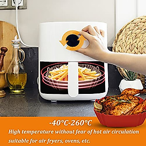 Air Fryer Silicone Pot - 8 Inch Reusable Air Fryer Silicone Liner Food Safe Air fryers Silicone Basket Easy Cleaning Air fryer Oven Accessories-2PCS