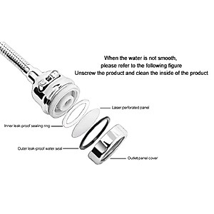 360 Degree Flexible Faucet Sprayer,3 Modes Universal Faucet Extender Sink Sprayer Attachment with Hose Set of 1 Splash Filter Faucet Water-saving Faucet Sprayer Head for Kitchen and Bathroom