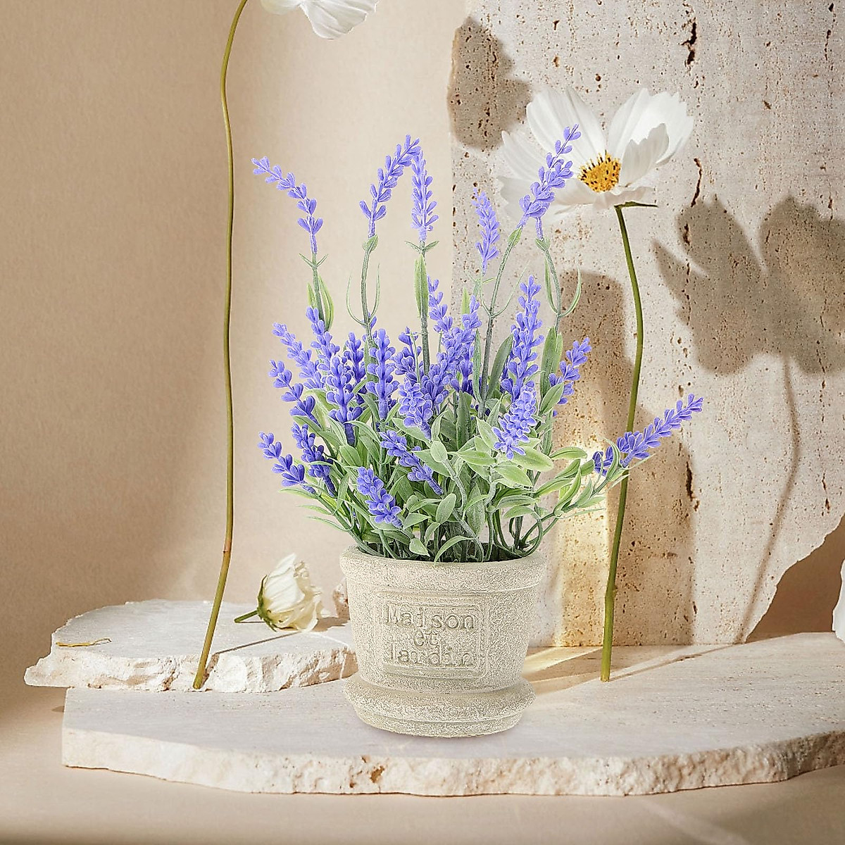 BESPORTBLE Artificial Potted Lavender Plant, Purple, 8.7 x 3.1 x 3.1 inches, Plastic, 1 Count, Indoor Use, Decoration, Party, Office, Wedding, All Seasons