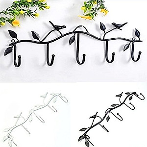 mogen886 Bird Pattern Metal Over Door Hooks Hanger Hat Coat Clothes Towel Holder for Cabinet Kitchen Decor Bronze