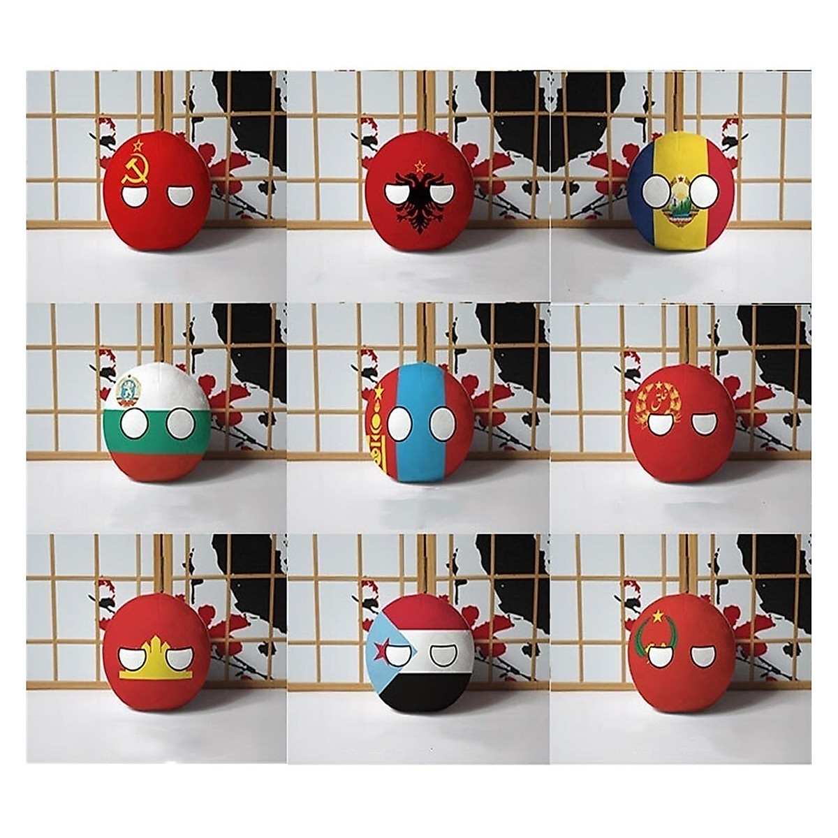 GANGKJDS Polandball Countryballs Plush Doll Ukraine Spain Hungary Portugal Romania Greece Austria Mexico Poland Ball (Spain B,3.8 inch)