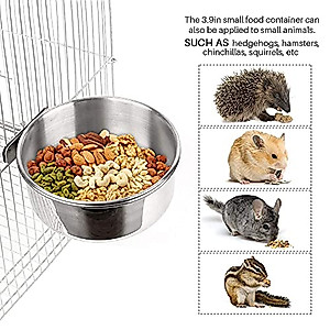 3PCS Bird Feeder for Cage Parakeets Food Feeder with 3 Different Size, Bird Feeding Dish Stainless Steel Bird Bowl Parrot Feeding Cups Animal Cage Water Food Bowl for Parrot