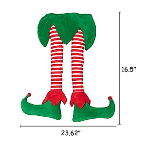 Geefuun 23” Christmas Elf Stuffed Legs Stuck Tree Topper Decorations -Xmas Holiday Indoor Outdoor Decor Party Ornaments and Decorations