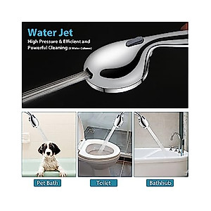 Detachable Shower head with Handheld Spray Combo, Apartment must haves High Pressure with Long Hose 10 Multifunctional Set Mode, Wall Installed Rain Showerhead, Adjustable Bracket Built-in Clean Jet