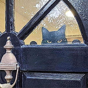 OYMOMYO Metal Yard Art Decor Garden cat Statue, Black cat Statue Decoration Outdoor Garden Ornaments Silhouette décor Cat Gifts for Cat Lovers Spring Decor Outdoor Statues