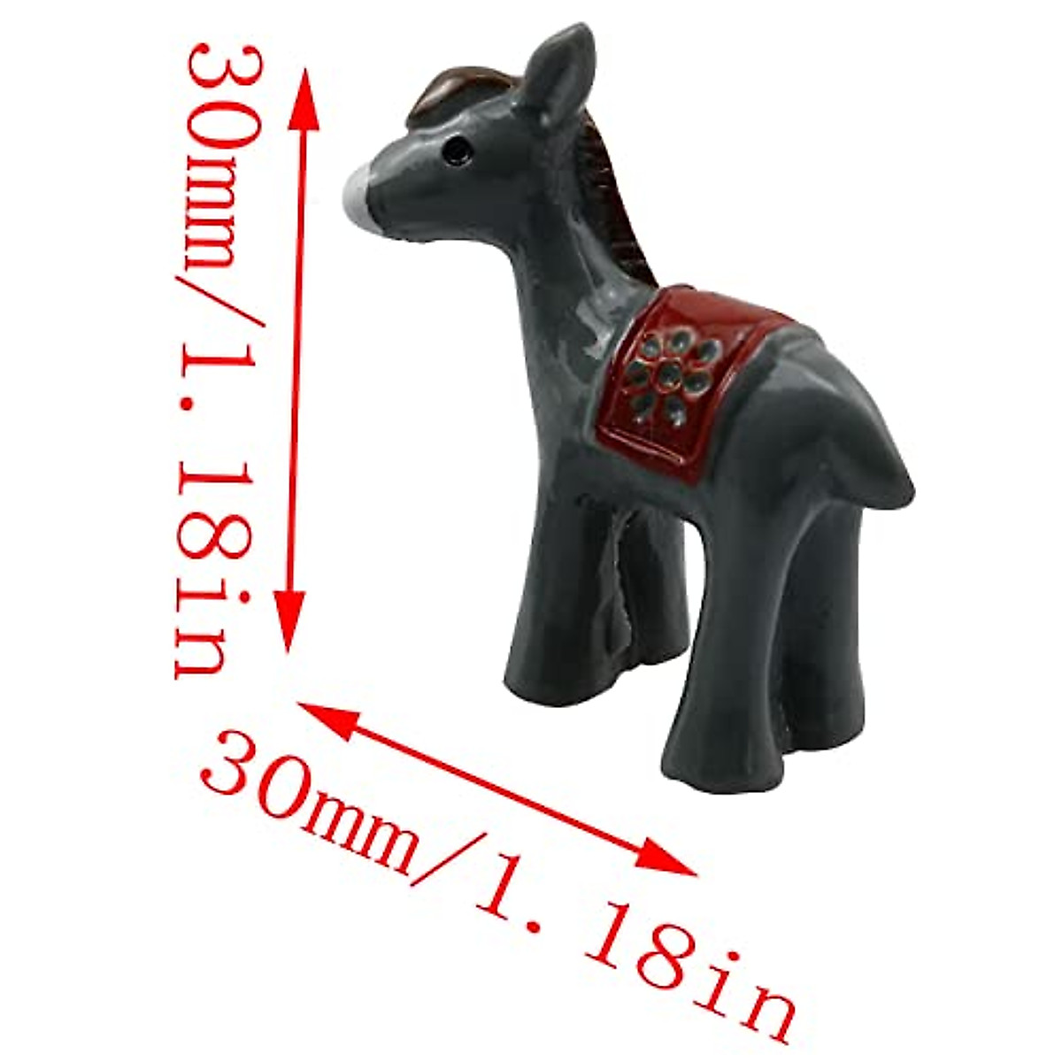 LQ Industrial Resin Donkey 10PCS Mini Mini Resin Donkey Animal Decoration for Fairy Garden Dollhouse Terrarium Bonsai Craft Micro Landscape