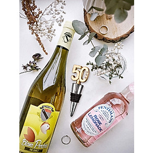 FASHIONCRAFT 50th Anniversary Wine Bottle Stopper Favors, Pack of 1