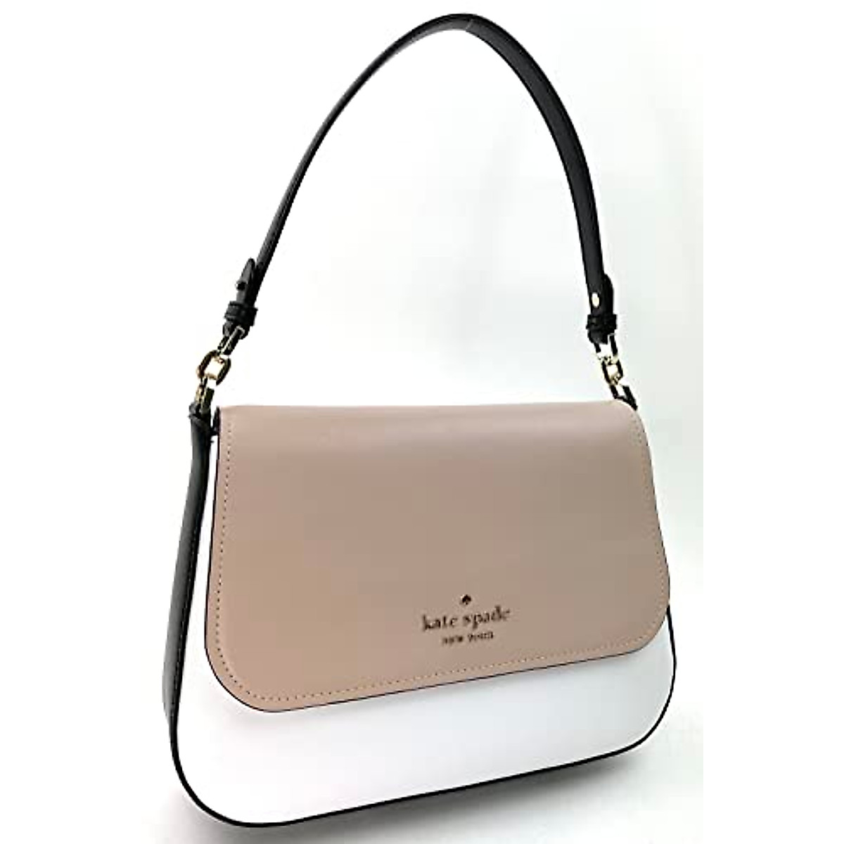 Kate Spade New York Staci Saffiano Leather Flap Shoulder Bag (Warm beige)