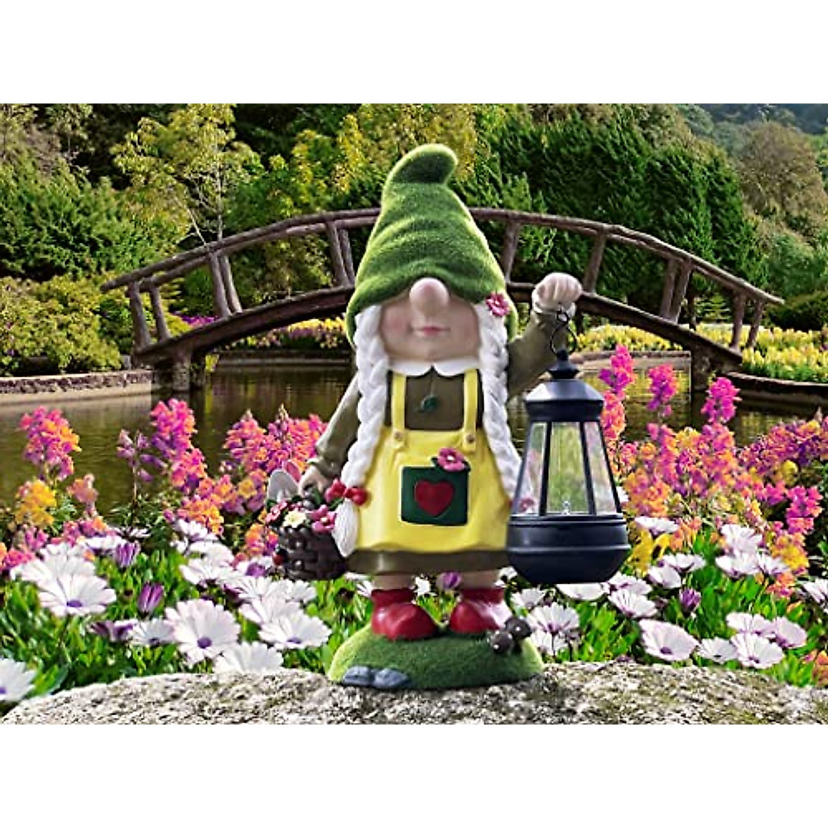 Gnomes Garden Gnomes Lady - Garden Sculptures & Statues Solar Female Garden Gnomes Outdoor Funny Knomes - Funny Garden Gnome Gifts Lights - Garden Gifts Gnomes Decor Gnomes Garden Decorations (13in)