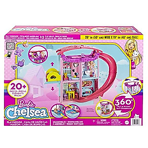 Barbie Dollhouse, Chelsea Playhouse with Transforming Areas & 20+ Pieces, Includes 2 Pets, Pool, Furniture & Accessories