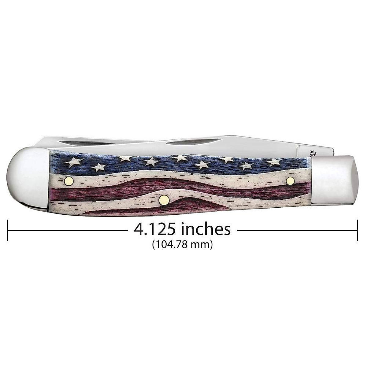 Personalized Case Star Spangled Natural Bone Color Wash Trapper with Free Laser Engraving