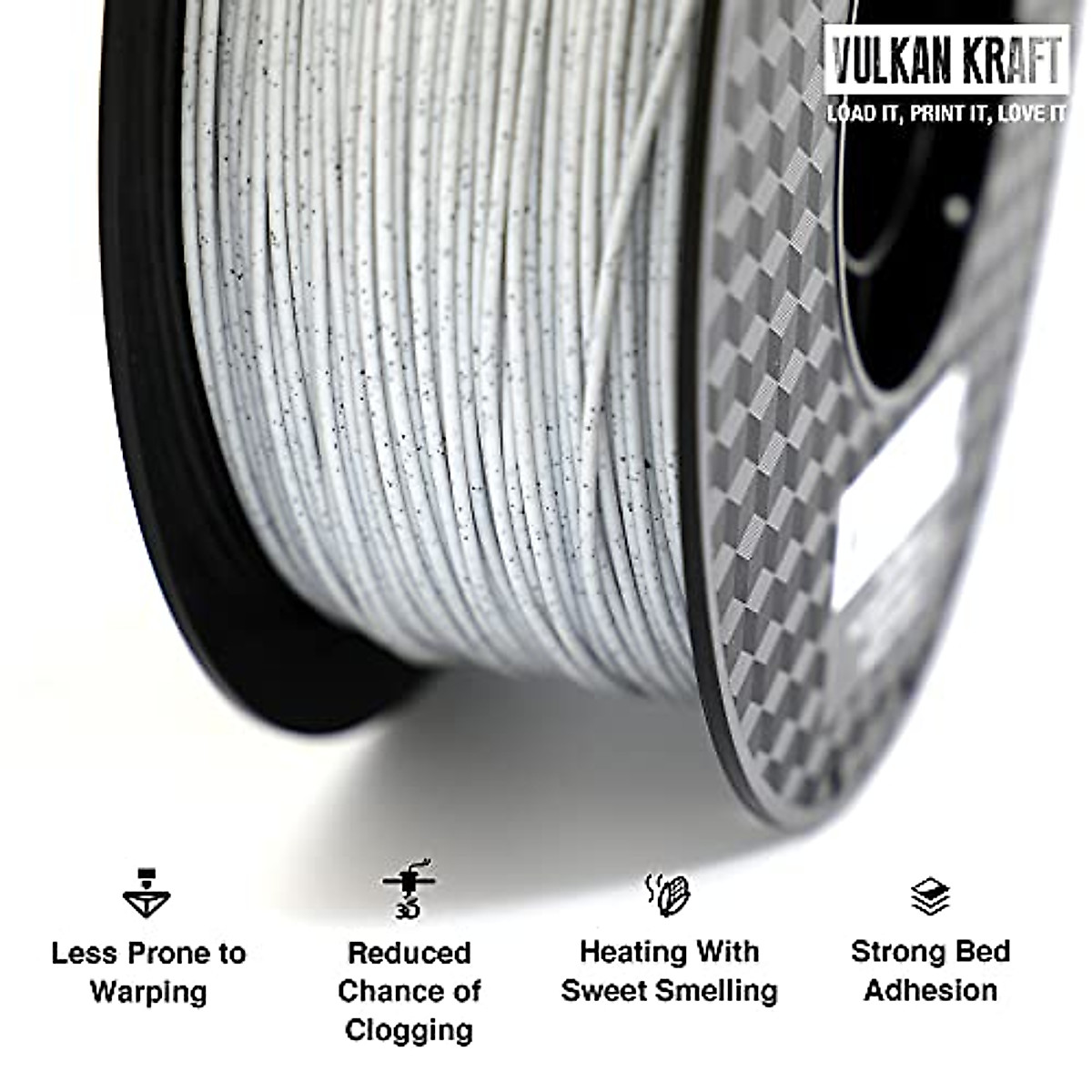 Vulkankraft Premium Marble PLA Filament for 3D Printing, 1.75mm, 1KG, Testing Pack Available, Less Prone to Warping, High Printability, Reduced Chance of Clogging