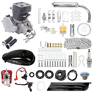 Frederimo Bicycle Motor Kit 100cc 2 Stroke Motorized Bicycle Engine Kit Air-Cooling Petrol Gas Motor Engine Kit Fit for 26 -28 Bikes 2022