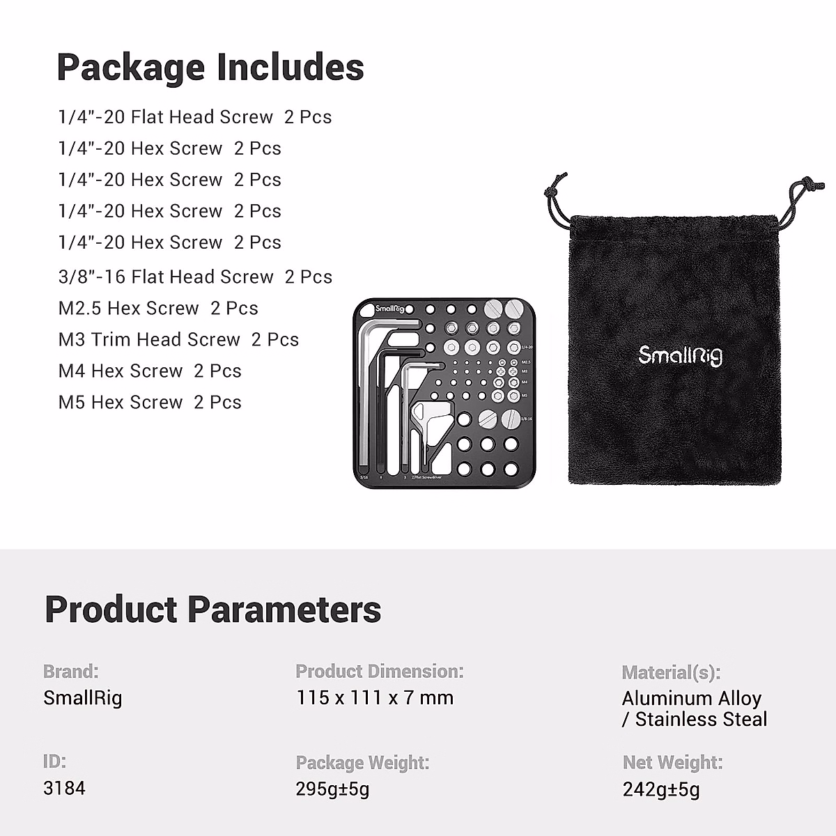 SMALLRIG Screwdriver Screw Set (Plate MD3184)