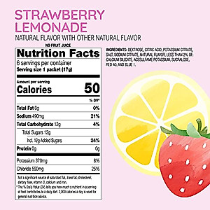 Amazon Brand - Mama Bear Electrolyte Powder Packets 0.6oz, Strawberry Lemonade, 6 Count