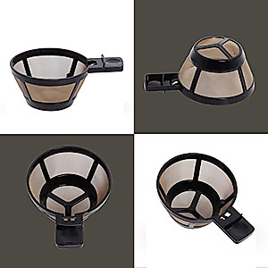Reusable Single Serve Brew Coffee Basket Scoop,Gold Coffee Filters Replacement Compatible with Hamilton Beach 2-Way Coffee Makers 49980A, 49980Z, 47650, 49933 Accessories,Pack of 2