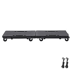 Furniture Moving Dolly, 16 x 11in 500 lbs Capacity Furniture Movers Dollies 4 Wheels, Portable Moving Rollers Heavy Duty, Interlocking Small Flat Dolly Cart for Heavy Furniture, 2 Pack, Black