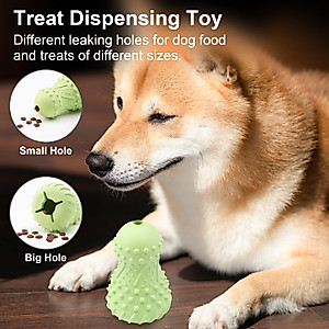 Nopisen Chew Toys -Cone Shape Dog Toys for Aggressive Chewers，Durable Natural Rubber， Multifunctional Teeth Cleaning and Gum Massage(Green)