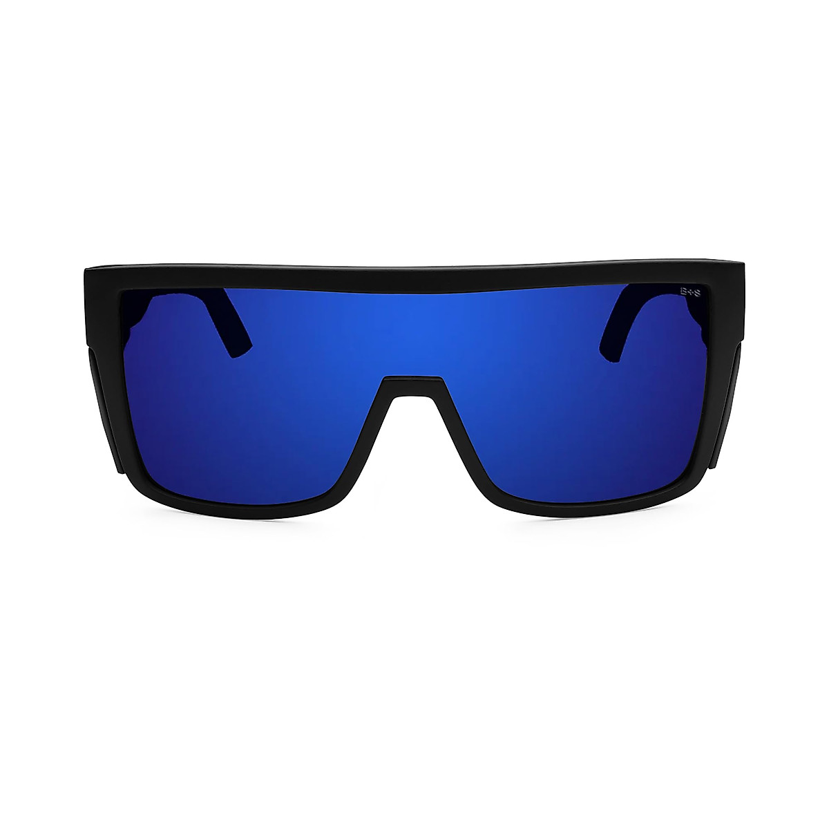 BOMBER Saftey Glasses for Men and Women, Blue Mirror Safety Lens, with Matte Black Square Frame and Non Slip Foam lining, Removable Side Shields included, z87 Compliant - BZ103BM