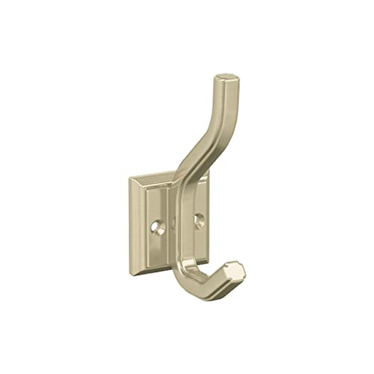 Amerock H37005BBZ | Aliso Double Prong Decorative Wall Hook | Golden Champagne Hook for Coats, Hats, Backpacks, Bags | Hooks for Bathroom, Bedroom, Closet, Entryway, Laundry Room, Office